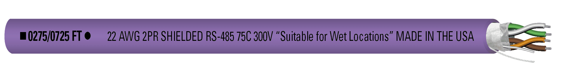 4151150-OSDP - 22-2P OAS STR CMP Pur Jkt FB SECURITY ACCESS CONTROL/OSDP