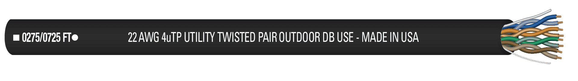 555610DB-PWR - 22-4P UNS SOL DB Blk CATEGORY CABLE/SMARTCAT