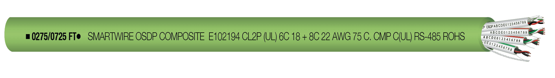 4461060-OSDP-WCW - 4 Elem Cust Comp Cable CMP OSDP Grn Jkt SECURITY ...