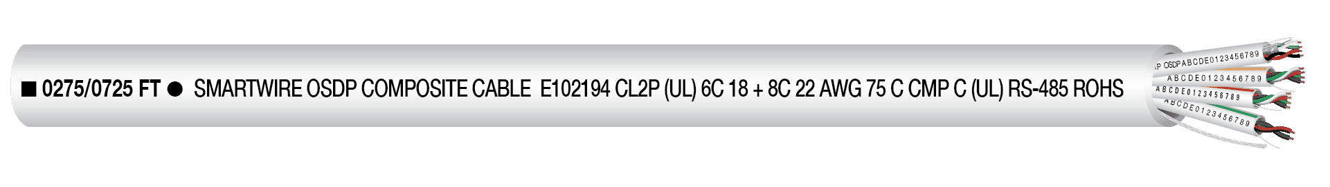 446100-OSDP-WCW - 4 Elem Cust Comp Cable CMP OSDP Wht Jkt SECURITY ...