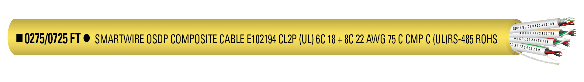 4461030-OSDP - 4 Elem Cust Comp Cable CMP OSDP Ylw Jkt SECURITY ACCESS ...